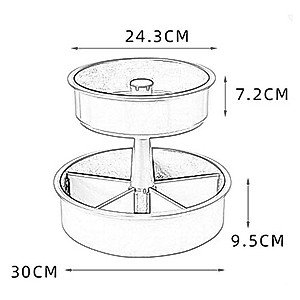 NOYORO 2 Tier Cabinet Organizer, Turntable Rotatable, Spice Rack, Plastic Lazy Susan Rotating Tray for Bathroom/Vanity, 12" Countertop Rotating Organizer