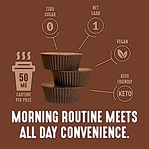 Lakanto Sugar Free Espresso Coffee Cups - Sweetened With Monk Fruit Sweetener and Erythritol, Eat Your Coffee, On the Go, Dark Roast, Keto Diet Friendly, Vegan (Espresso - 8 Cups - Pack of 1)