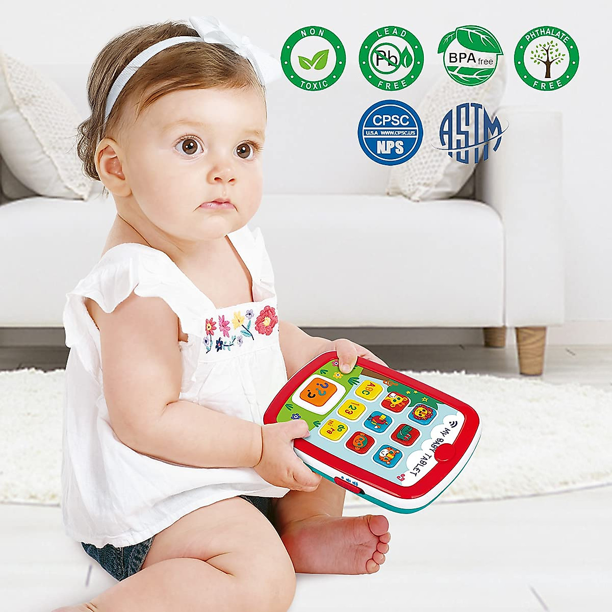 Baby Tablet Toys for 1 Year Old Boy, 1 Year Old Girl Toys Light up Infant Toddler My First Learning Tablet Toy 12 Month Toys 6-12 12-18 18-24 Months, Gifts for 1 2 3 Year Old Kids Boys Girls