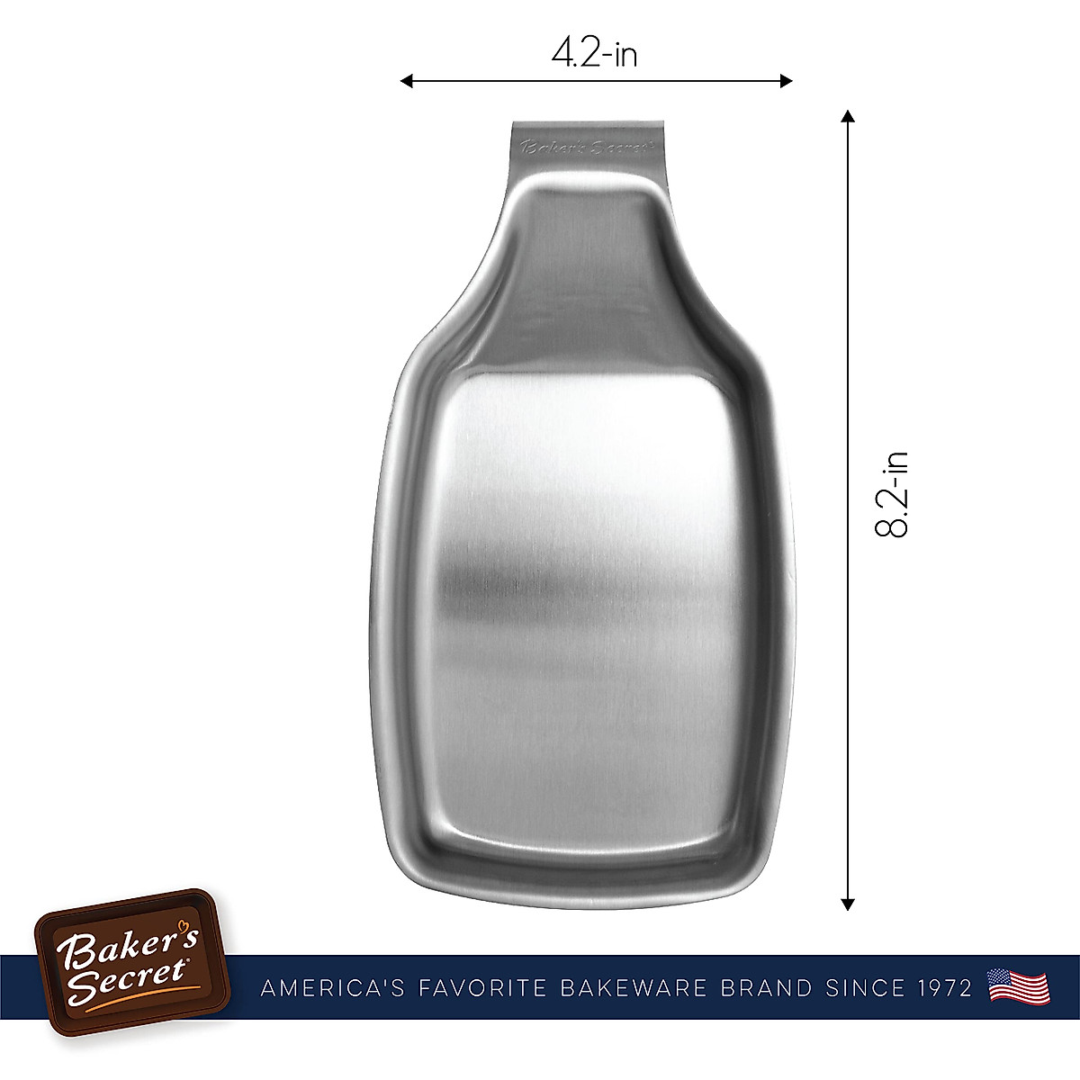 Baker's Secret Stainless Steel Spoon Rest, Heavy Duty Spatula Ladle Holder, Dishwasher Safe Kitchen Essentials