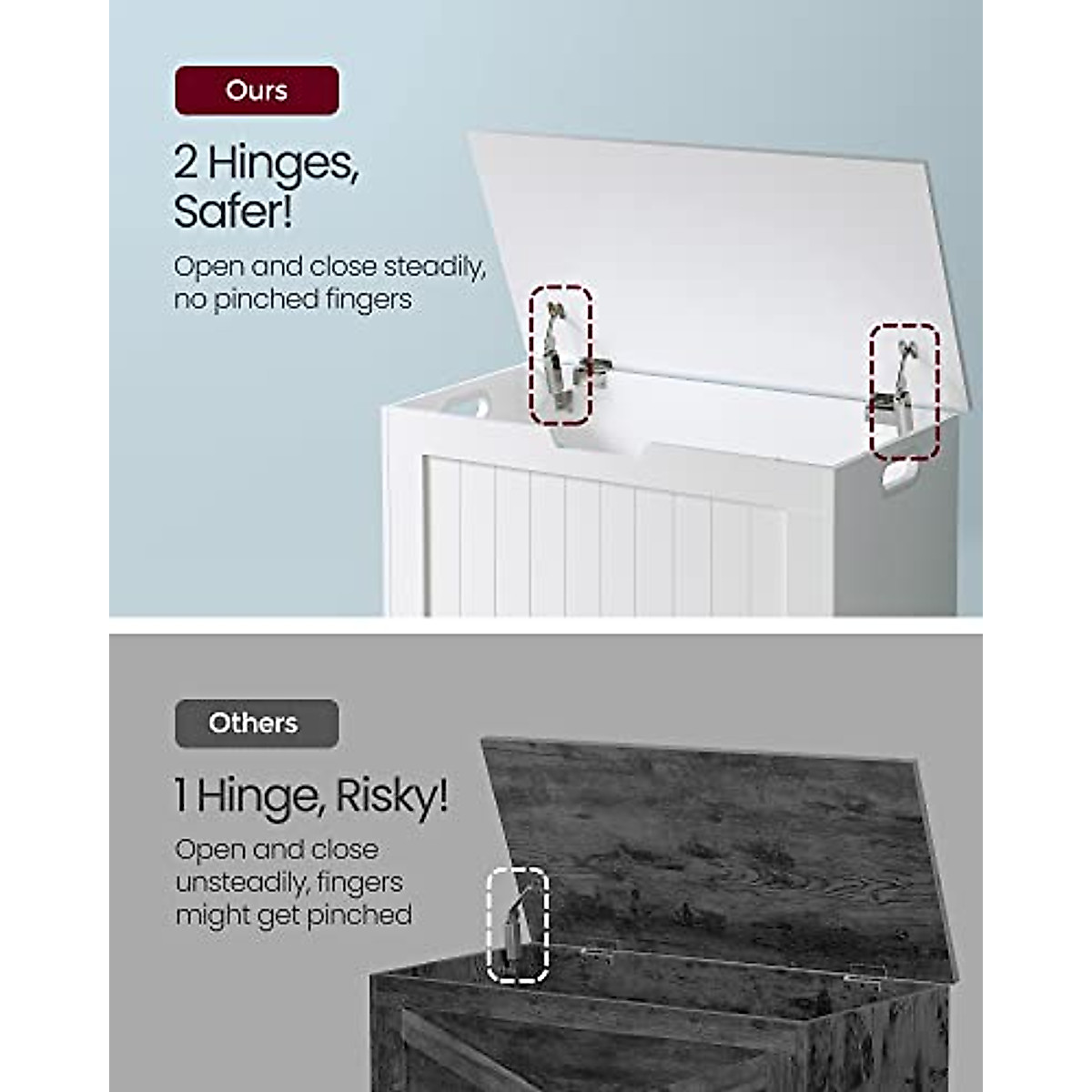 VASAGLE Storage Chest, Storage Bench, Entryway Bench with 2 Safety Hinges, Shoe Bench, Modern Style, 15.7 x 29.9 x 18.9 Inches, for Entryway, Bedroom, Living Room, White ULHS11WT