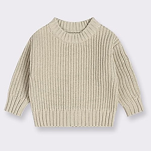 Button-Down Cotton Outfits, Unisex Basic Clothes Crewneck Long Sleeve Tops for Infant Toddler Warm Soft Outwear