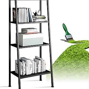 Ladder Metal Bookshelf Modern Bookcase with Rectangular Shelves Storage Rack Kitchen Storage Rack Multi-layer Bookshelf Floor-to-ceiling Trapezoidal Balcony Flower Stand Red(24"L x 14"W x 58"H, Red)