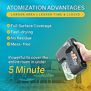 airDefender Disinfectant Fogger Sanitizer Spray Machine - Cordless Electric Atomizer Sprayer Gun for Home, Offices, Garden, Gym, School, Restaurants