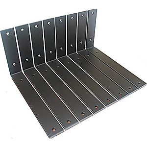 8 Pack - L11" x H 6" x W 1.5", 5mm Thick Rustic Shelf Bracket, Iron Shelf Brackets, Metal Shelf Bracket, Industrial Shelf Bracket, Modern Shelf Bracket, Decorative Shelving, Shelf Supports with Screws