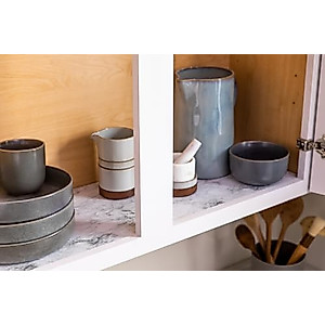 Smooth Top EasyLiner for Cabinets & Drawers - Easy to Install & Cut to Fit - Shelf Paper & Drawer Liner Non Adhesive - Non Slip Shelf Liner for Kitchen & Pantry - 12in. x 24ft. - Gray Marble