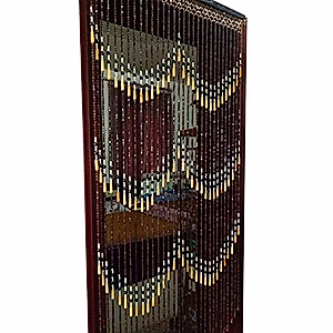 HAPPLiGNLY 36 Strands Beaded Door Curtains for Doorways Wood Bead String Curtain for Room Dividers Handmade Home Entrance Partition Decoration Retro Style -90x180cm (Size : 90X180cm)