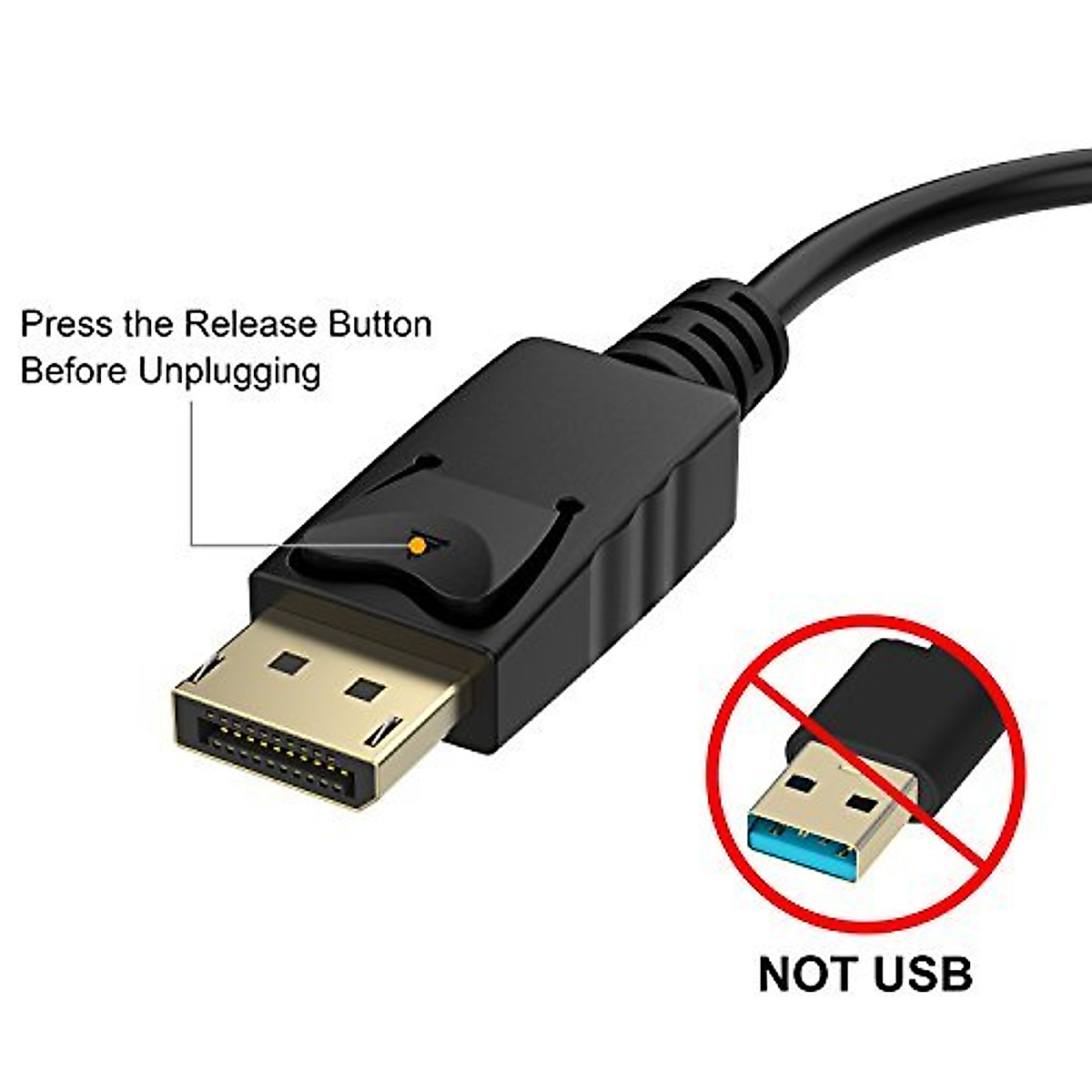 Moread DisplayPort (DP) to VGA Adapter, Gold-Plated Display Port to VGA Adapter (Male to Female) Compatible with Computer, Desktop, Laptop, PC, Monitor, Projector, HDTV - Black