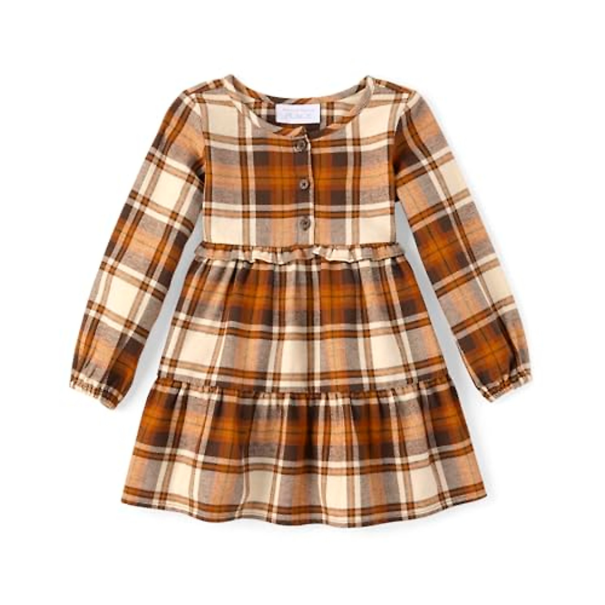 The Children's Place,and Toddler Long Sleeve Fashion Dress,HAY Stack,4T