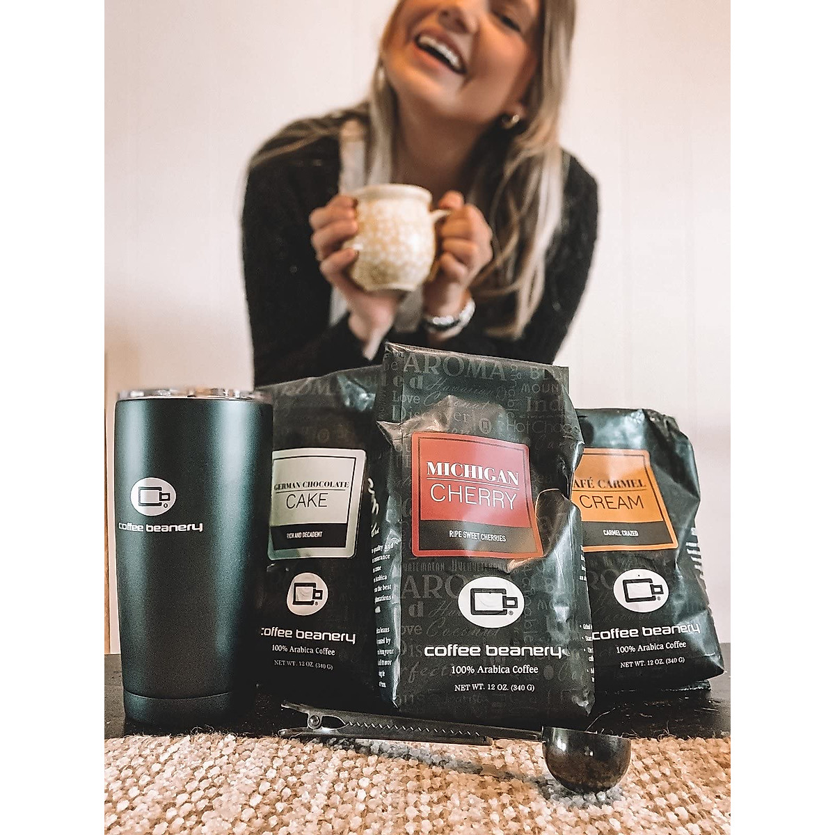 Michigan Cherry Coffee by Coffee Beanery | 12oz Flavored Coffee Ground Medium Roast Coffee| 100% Specialty Arabica Coffee Ground | Gourmet Coffee | Flavored Ground Coffee Medium Roast