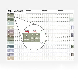 29''x20'' Poster Calendar 2024 Wall Calendar 12 Month Annual Yearly Wall Planner,Year-Round Large Wall Calendar， Large Size 12 Month Planner,2024 Calendar