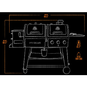 Pit Boss PB1230SP Wood Pellet and Gas Combo Grill, Black