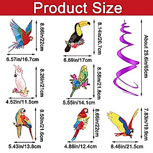 UOMNICUE Parrot Hanging Swirls Decoration,20 PCS Double Sided Print Tropical Birds Parrot Foil Swirls Ceiling Streamers Decor for Kids Rio Birthday Baby Shower Tropical Luau Theme Party Favor Supplies