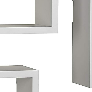 Melannco Floating Square Cube Shelves, for Bedroom, Living Room, Bathroom, Kitchen, Nursery, Set of 3, White, 3 Count
