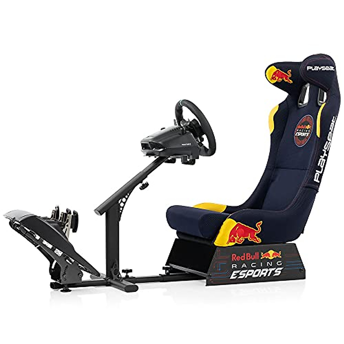 Playseat Evolution Pro Sim Racing Cockpit | Comfortable Racing Simulator Cockpit | Compatible with all Steering Wheels & Pedals on the Market | Supports PC & Console | Redbull Racing Esports edition