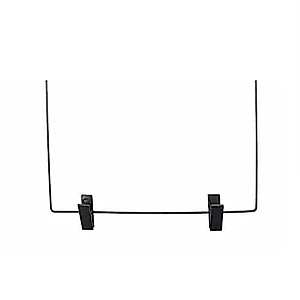 NAHANCO 17” Dark Wood Display Hanger with 16" Drop Bar, Gunmetal Clips - 12/Carton