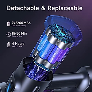 Lubluelu Cordless Vacuum Cleaner, Cordless Stick Vacuum with 25Kpa Powerful Suction, 50min Runtime, Detachable Battery, Self-Standing 6 in 1 Lightweight Vacuum for Hard Floor, Carpet, Pet Hair