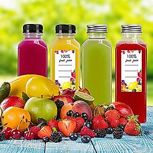 Moretoes 31pcs 16oz Empty Plastic Juice Bottles with Caps, Bulk Clear Beverage Containers for Juicing Drinking Milkshake Tea and Other Beverages