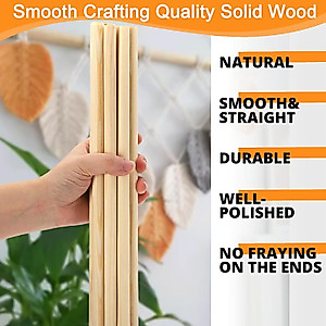 Yaliuliu 10PCS Dowel Rods Wood Dowels, 1/2 x 12 Inch Round Wooden Sticks for Craft, Macrame Dowel, Unfinished Solid Wood Sticks for Arts and DIYers