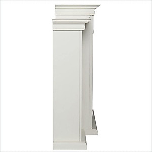 BOWERY HILL Traditional Wood Electric Fireplace with Bookcases in Ivory