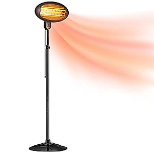 DONYER POWER retractable Electric quartz Heater with Protection System Waterproof，Outdoor/Indoor 1500W，Garden Patio, Easy Assembly