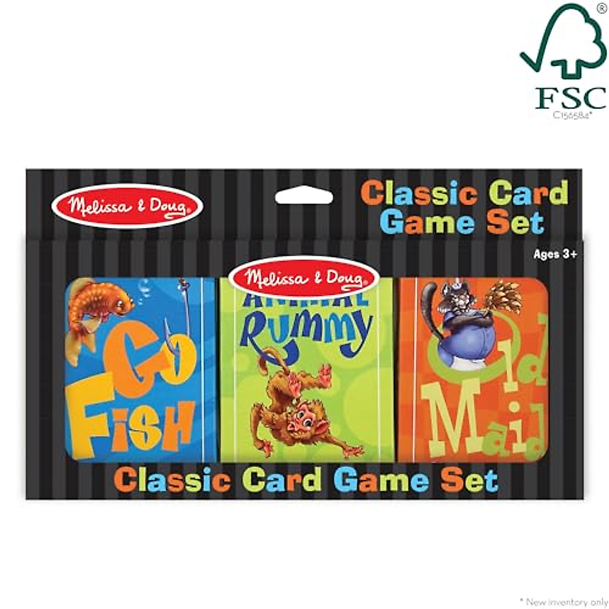 Melissa & Doug Classic Card Games Set - Old Maid, Go Fish, Rummy - FSC Certified