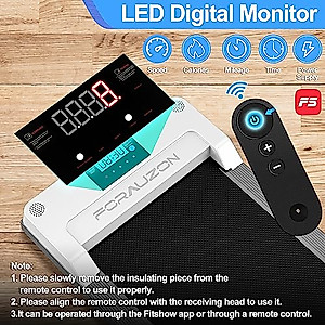 Under Desk Treadmill 2 in 1 Walking Pad Desk Treadmill, Powerful Quiet Walking Jogging, Bluetooth Audio Treadmill with LED Display, Running Treadmill Work with Remote Control & App, Installation-Free