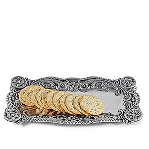 Arthur Court Western Pattern Concho Bread / Snack Serving Tray Parties Bar Dish - Cowboy / Cowgirl Silver Aluminum 6 inch x 12.25 inch