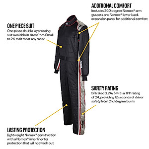 Speedway Formula SFI 3.2A/5 1-Piece Racing Suit, Large