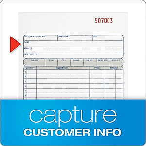 Adams Sales Order Book, 3-Part Carbonless, White/Canary/Pink, 5-9/16" x 8-7/16", 50 Sets (TC5805)