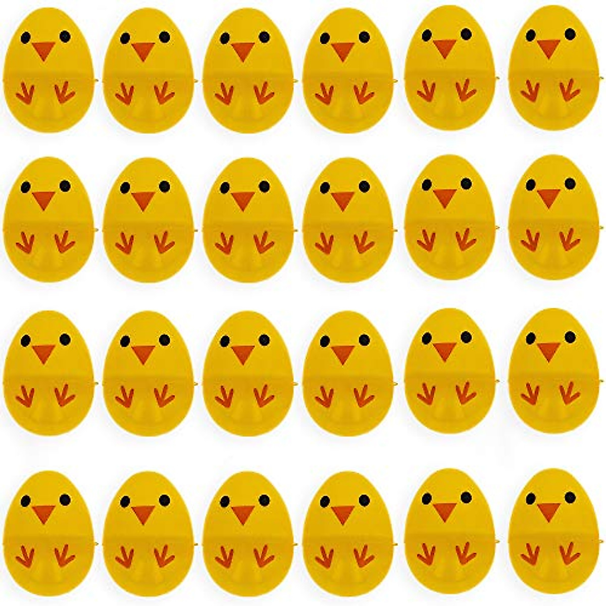 Cheerful Chicks: Set of 20 Chicks Fillable Plastic Easter Eggs 2.25 Inches