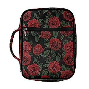 SCRAWLGOD Funny Cat Print Bible Cover Carrying Book Case for Women Girls Bible Bag Bible Protective with Handle and Zippered Pocket