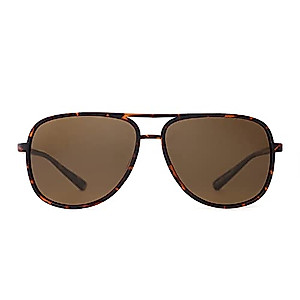 JM Retro Polarized Aviator Sunglasses Mirror Lightweight Eyeglasses for Men Women (Tortoise/Polarized Brown)