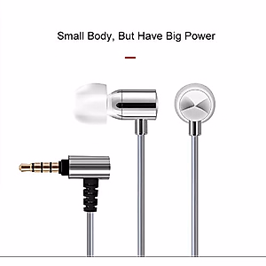 FAAEAL Poppy Metal Earphone Stereo Bass HiFi Tuning Headset 3.5mm Wired in-Ear Earphones for Mobile Phone PC MP3 Player, Headset with 5N LC-OFC Cable for Exercise Office (with Mic)
