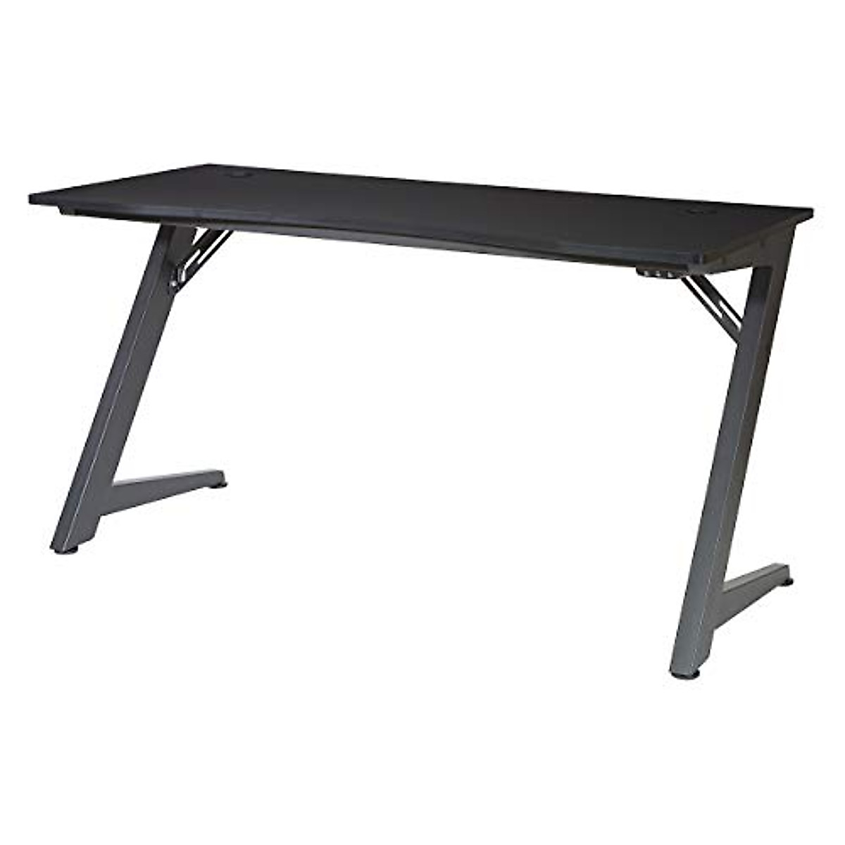 OSP Home Furnishings Beta Battlestation Gaming Desk with Bluetooth RGB LED Lights, Matte Black