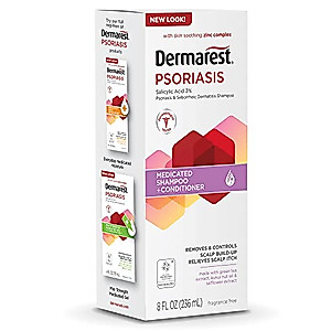 Dermarest Psoriasis Medicated Shampoo and Conditioner, Unscented, Dermatologist Tested, 8 ounces, (Pack of 2)