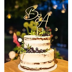 Mr and Mrs Cake Topper for wedding -cake topper with last name- wedding topper -handwritten wedding topper, metallic personalized topper