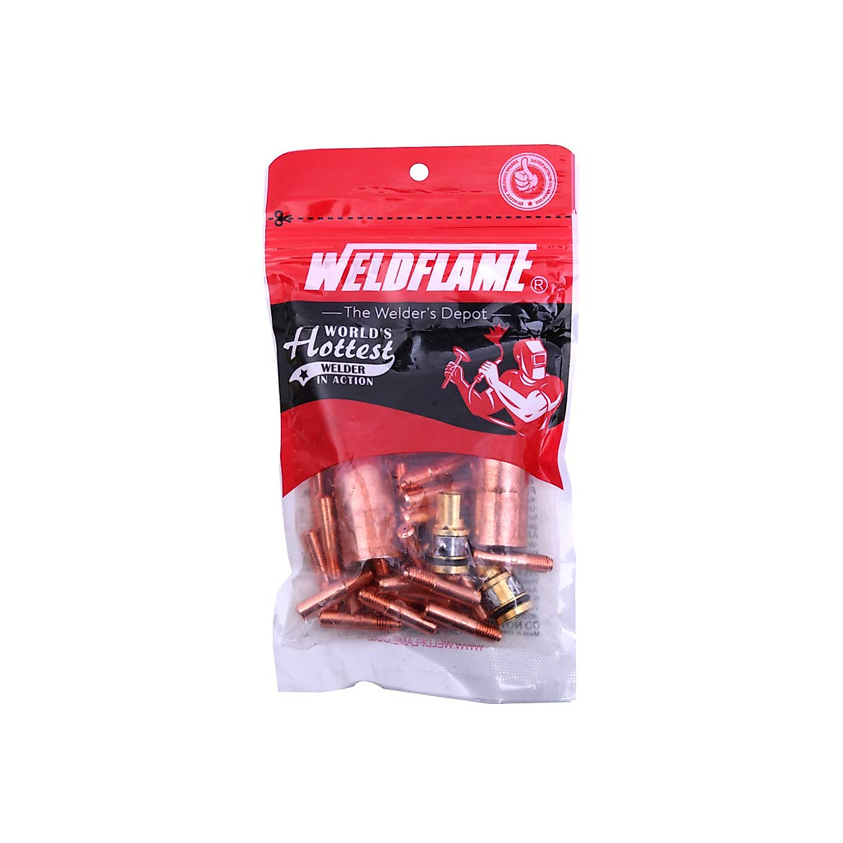 Weldflame Mig Welding Gun Accessory Kit for Miller Millermatic M-10,M-15 and Hobart H-9 H-10:30pcs Contact Tips 000-067 0.030"+2pcs gas nozzles 169-715 1/2"+2pcs gas diffusers 169-716