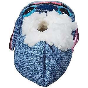 Disney womens Disney Lilo & Stitch Teddy faux fur Slipper Sock, Blue Light, Fits Sock Size 9-11 Fits Shoe Size 4-10.5 US