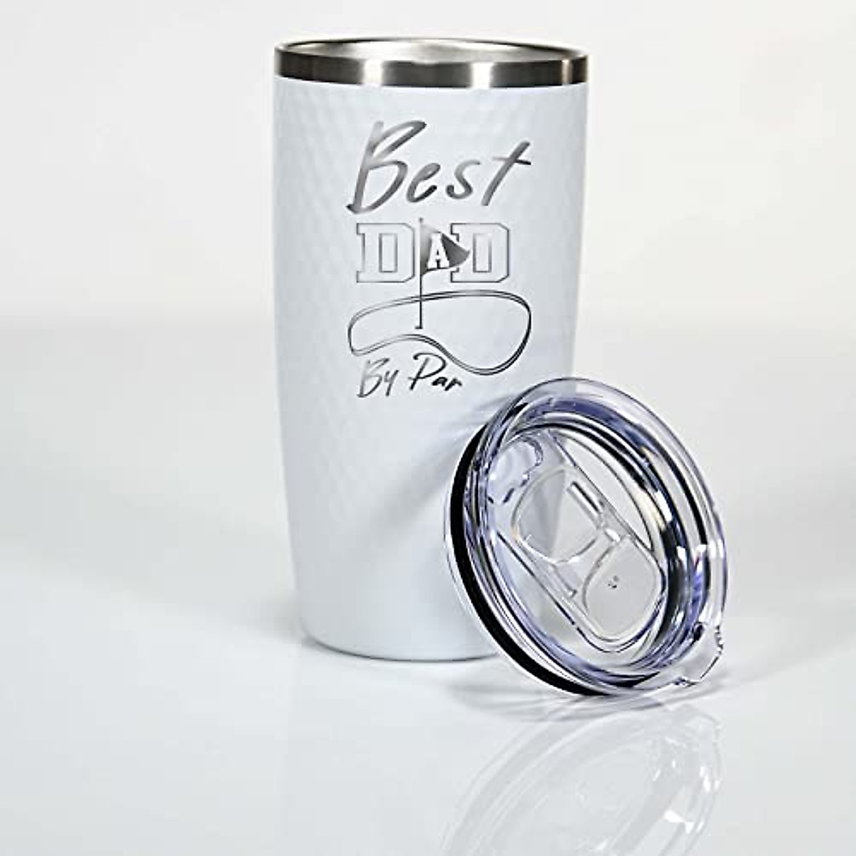 Mato & Hash 20oz Dimpled Tumbler Custom Golf Tumbler For Dad or Grandpa (Best Dad By Par)