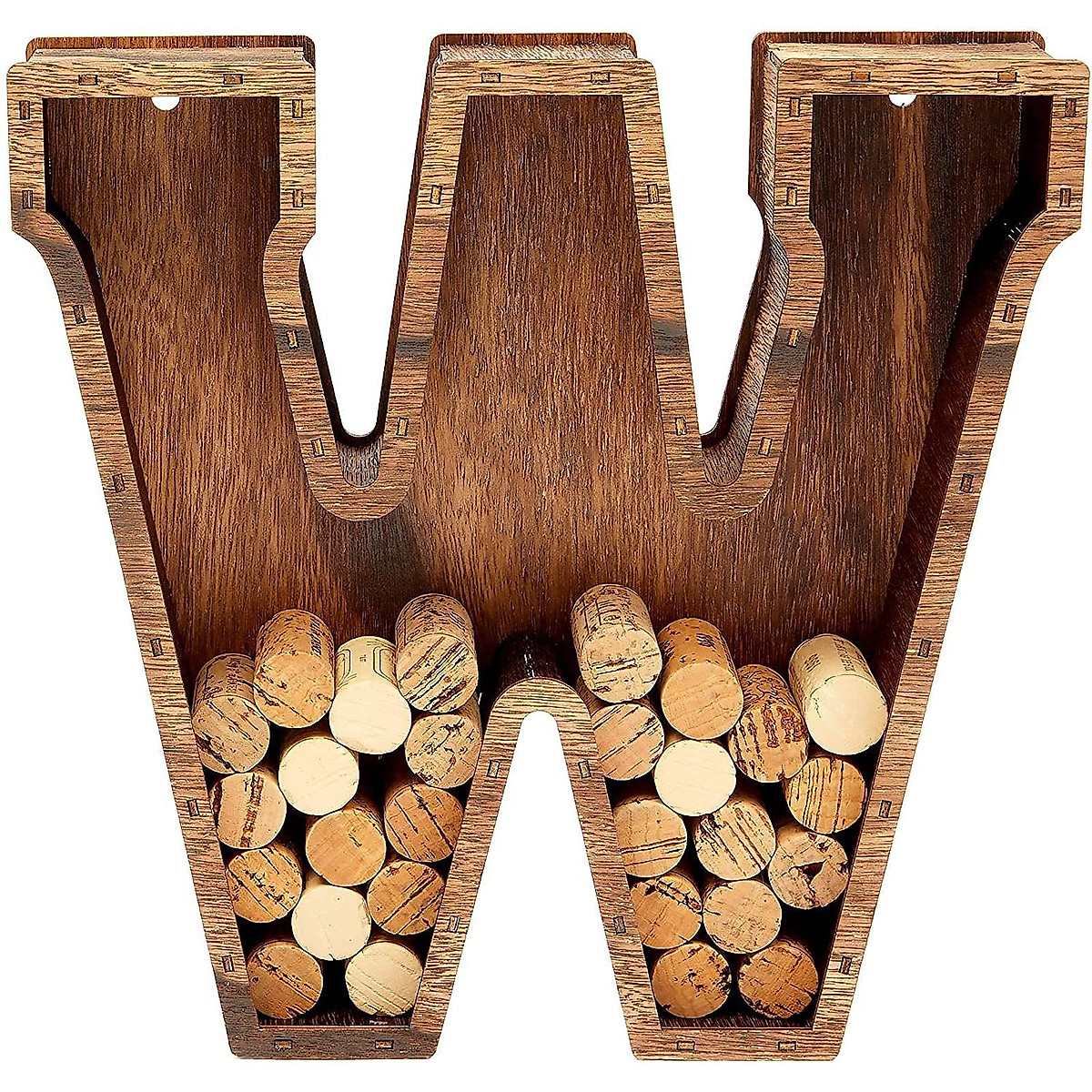 Monogram Letter Wine Cork Holder Décor (11.75 Inches)