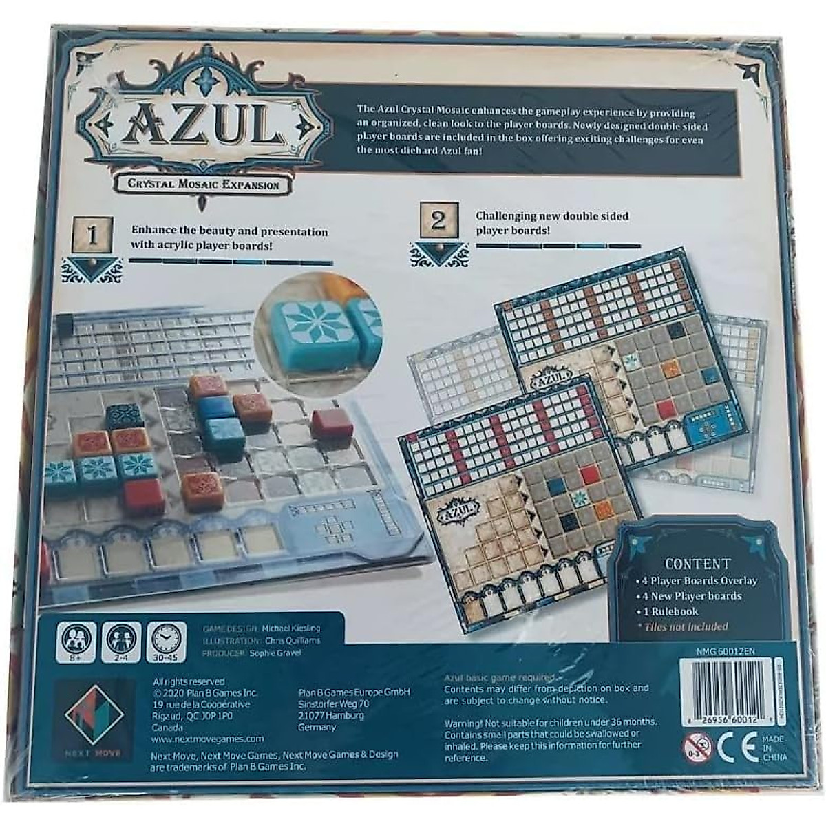 Azul Crystal Mosaic Board Game EXPANSION | Strategy Game | Tile Placement Game | Family Board Game for Adults and Kids | Ages 8+ | 2-4 Players | Avg. Playtime 30-45 Minutes | Made by Next Move Games
