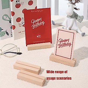 woshilaoDS 6 Pcs Wood Place Card Holders, Wooden Table Number Stands, Wooden Picture Holders Stands for Acrylic Signs, Wedding/Ceremony/Home/Party/Decoration Holders