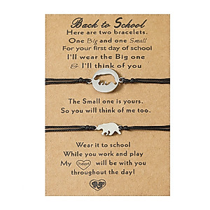 INENIMARTJ Back to School jewelry Mommy and Me Matching Bracelets,First Day of School jewelry for Mother Daughter Bracelets Jewelry (Polar Bear)