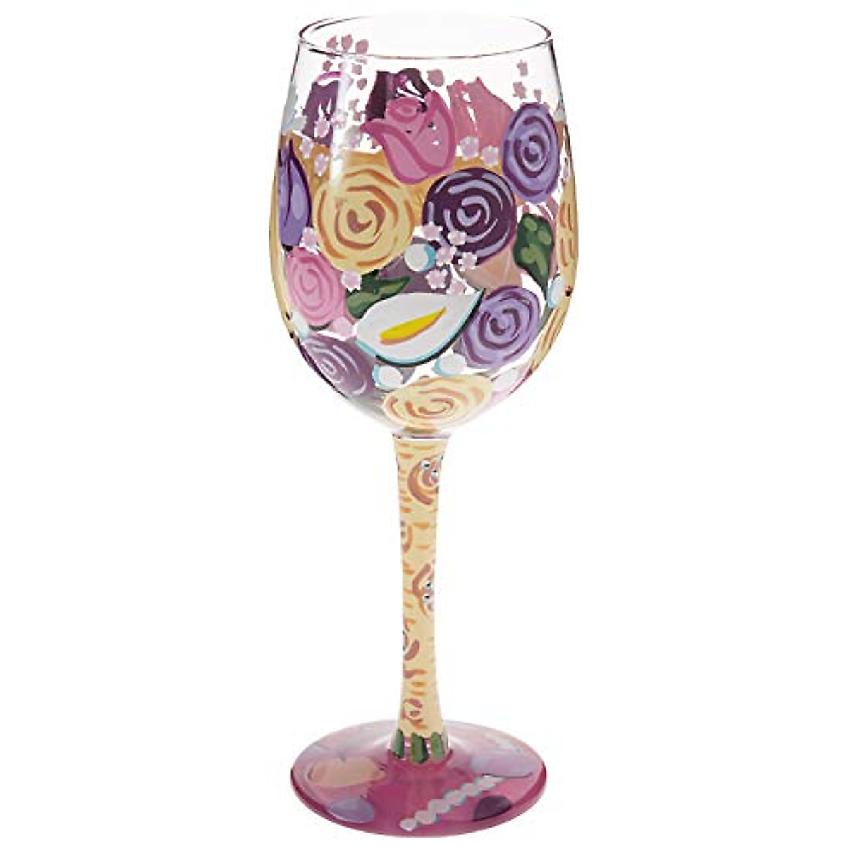 Lolita Mother of the Bride Artisan Made Hand Painted Wine Glass