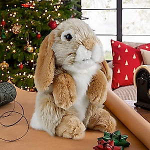 Living Nature Brown Sitting Lop Eared Rabbit Stuffed Animal | Fluffy Rabbit Animal | Soft Toy for Kids | 7 inches