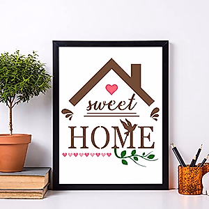 16 Pieces Farmhouse Stencils Large Stencils for Painting on Wood Reusable Iod Transfers Stencils for Crafts Rustic Sign Painting Art Templates Letter Stencils for Painting Home Dining Wall Decor