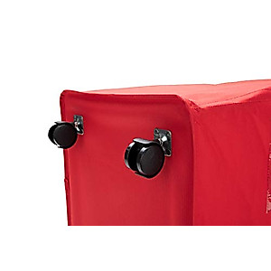 Mind Reader 65 Liter Rolling Laundry Hamper, Fabric Laundry Basket, Dirty Clothes Storage, Bathroom, Bedroom, Closet, Laundry Room, Red