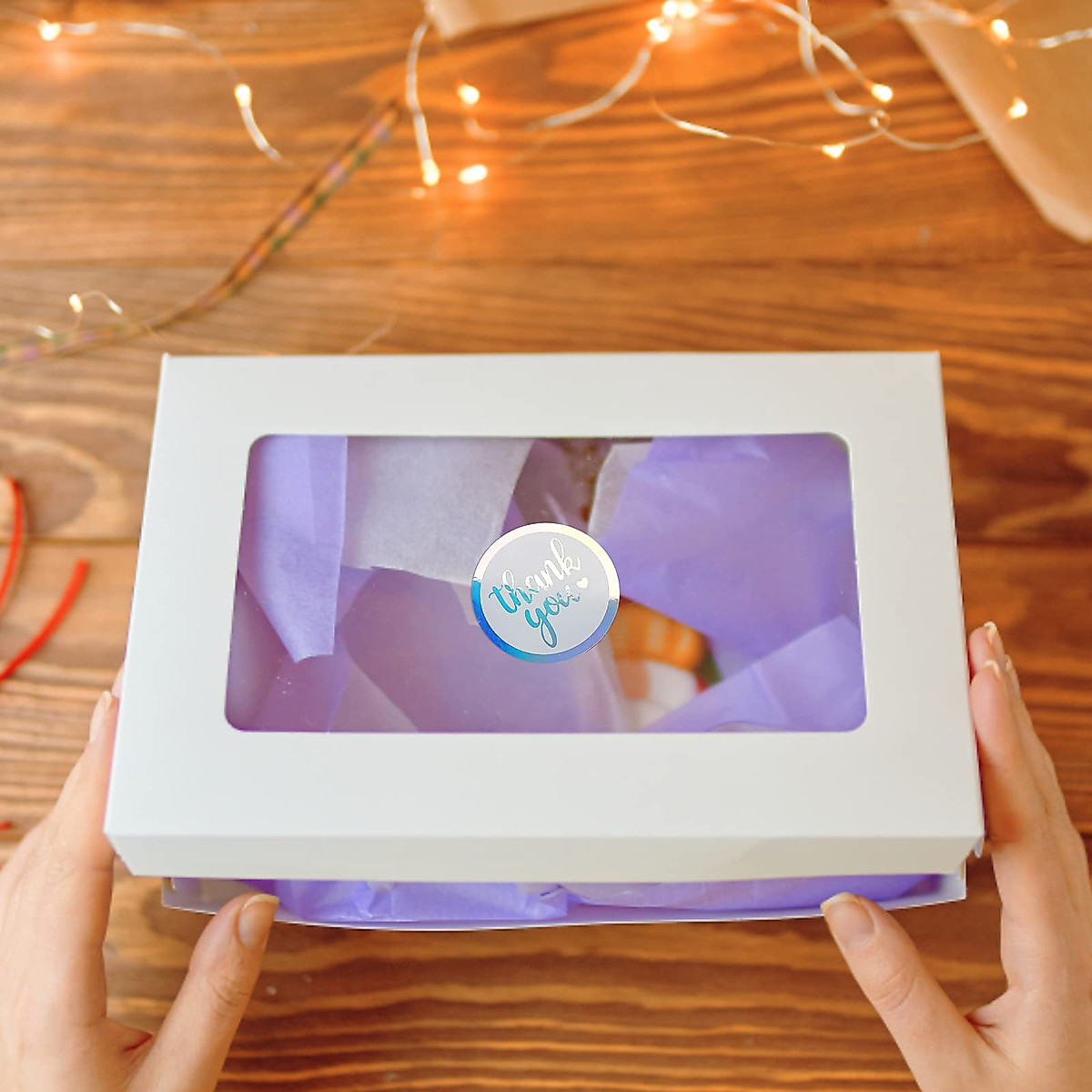 joycraft 500Pcs Thank You Stickers, 1.5 inch Round Holographic Rainbow Silver Thank You Gift Stickers Roll, Personalized Thank You Stickers for Small Business, Envelope Seals, Gift Wrapping, Bags