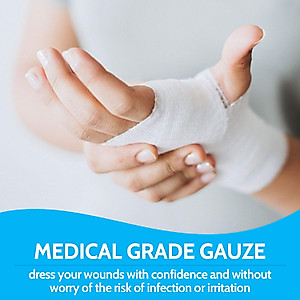 Gauze Bandage Rolls - 4 Yards Per Roll of Medical Grade Gauze Bandage and Stretch Bandage Wrapping for Dressing All Types of Wounds and First Aid Kit by MEDca, (3" Pack of 12)
